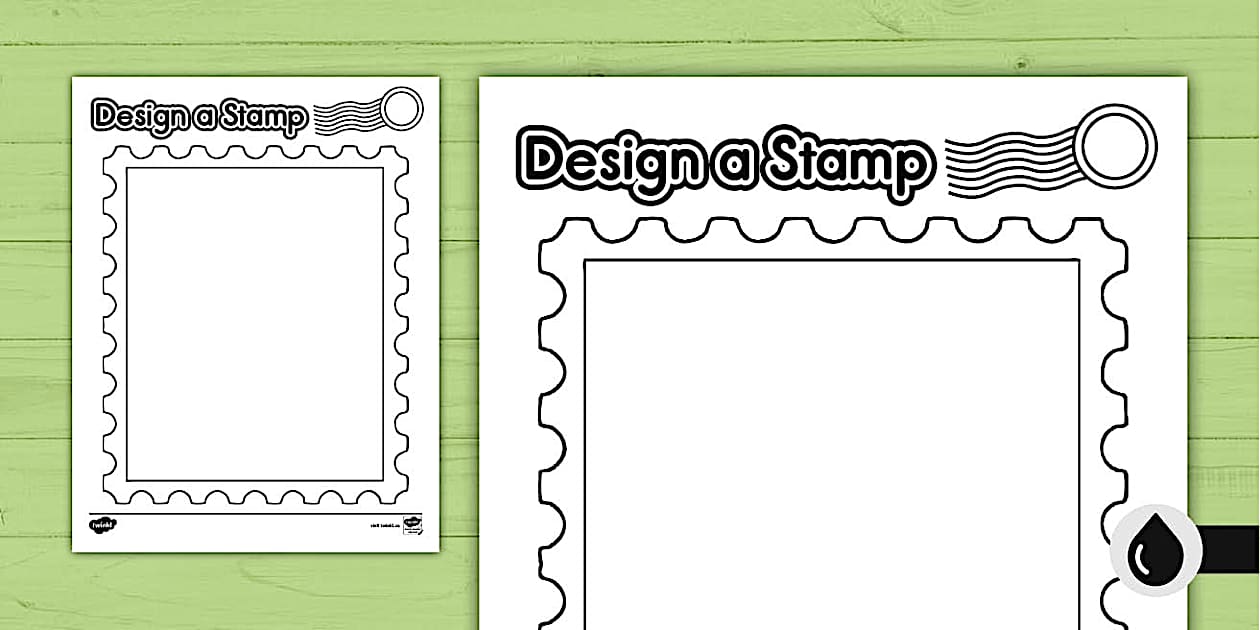 Design a Stamp Colouring Page (teacher made) - Twinkl