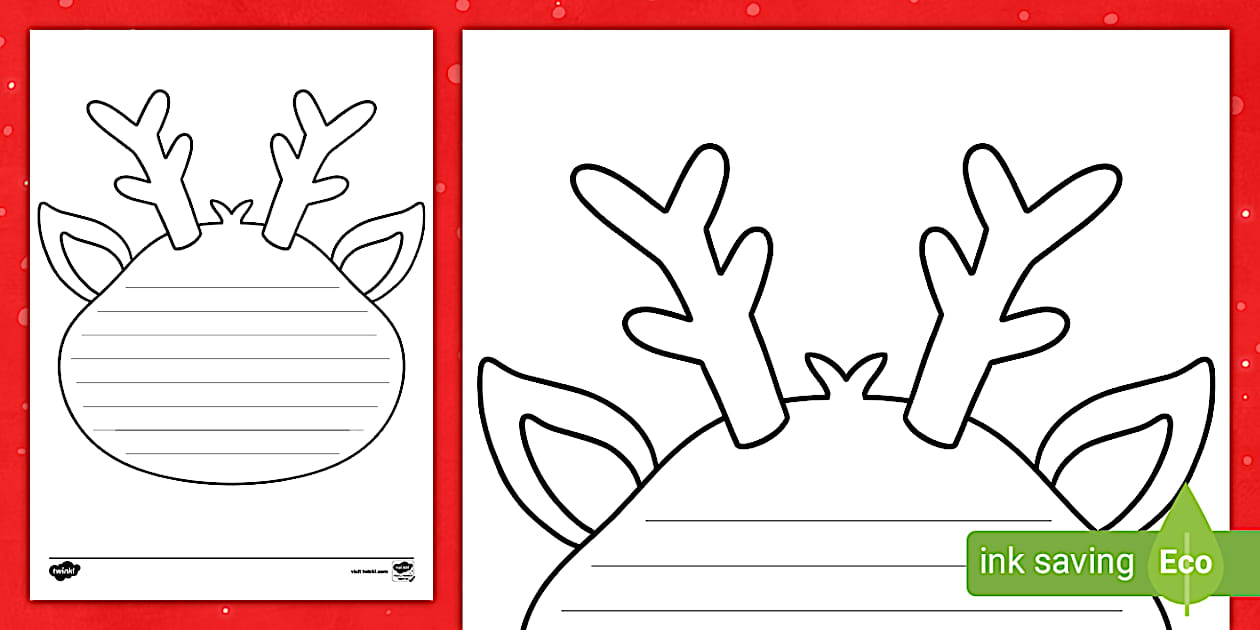 Reindeer Shape Poem Template (Teacher-Made) - Twinkl