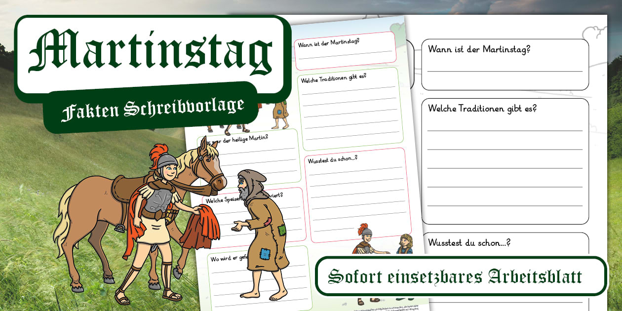Martinstag - Fakten Schreibvorlage