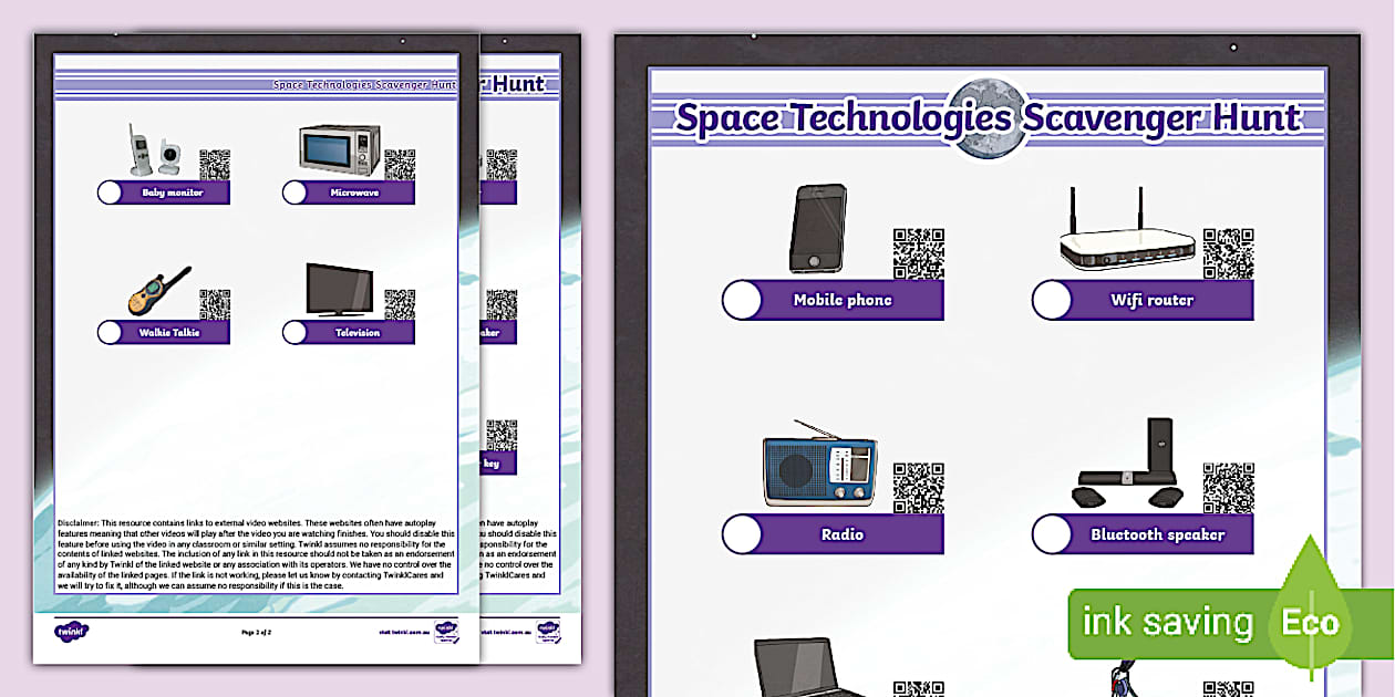 Space Technologies Scavenger Hunt (Teacher-Made) - Twinkl
