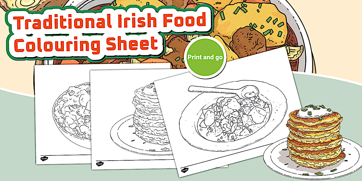 Traditional Irish Food Colouring Sheet
