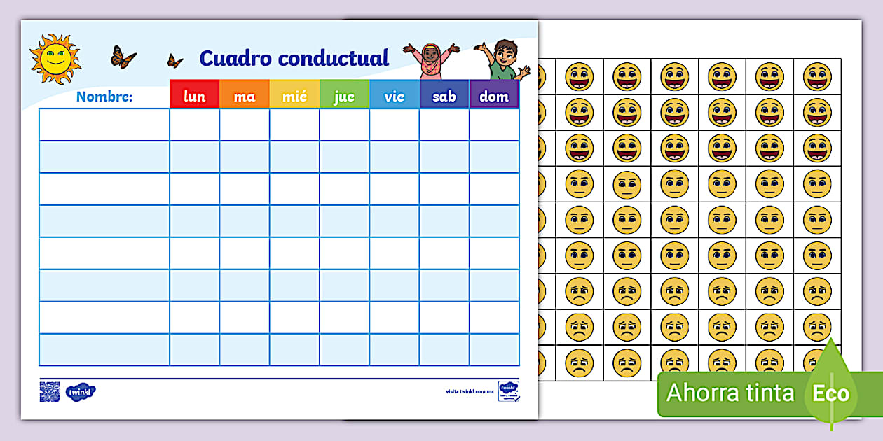 Cuadro de reconocimiento conductual (teacher made) - Twinkl