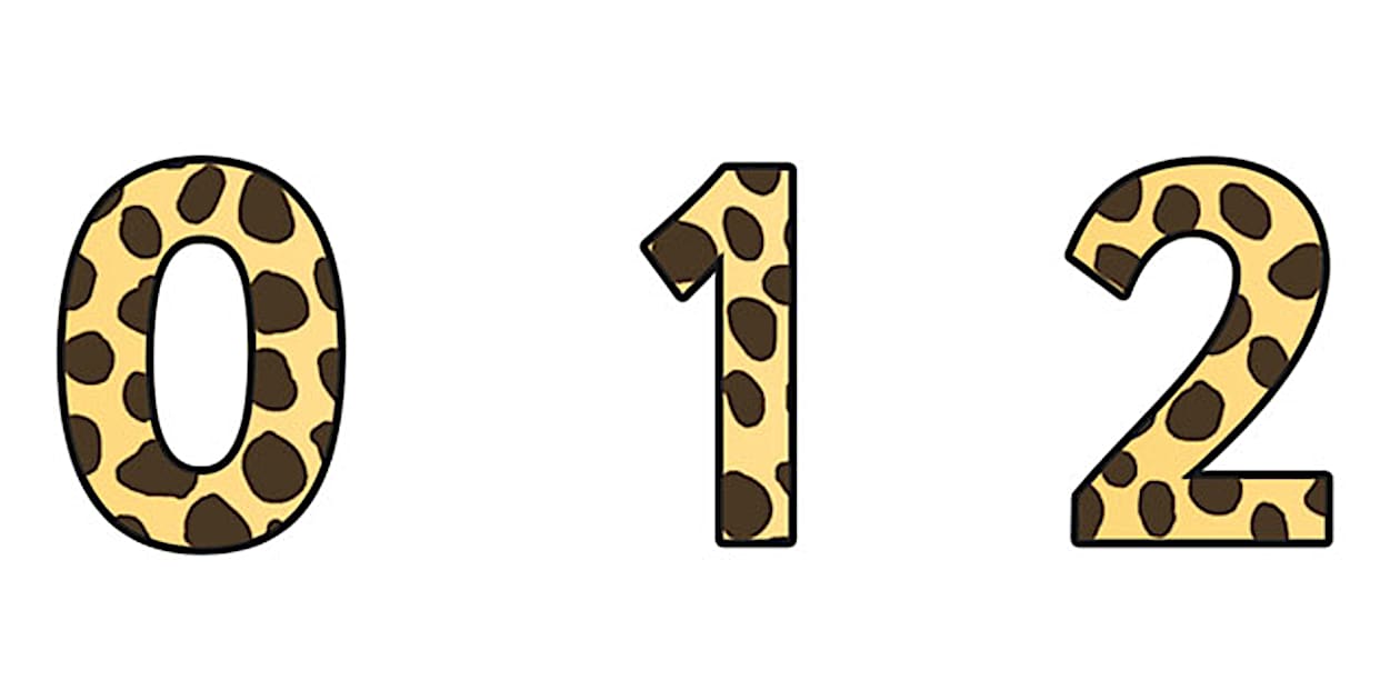 Cheetah Pattern Display Numbers (teacher made) - Twinkl