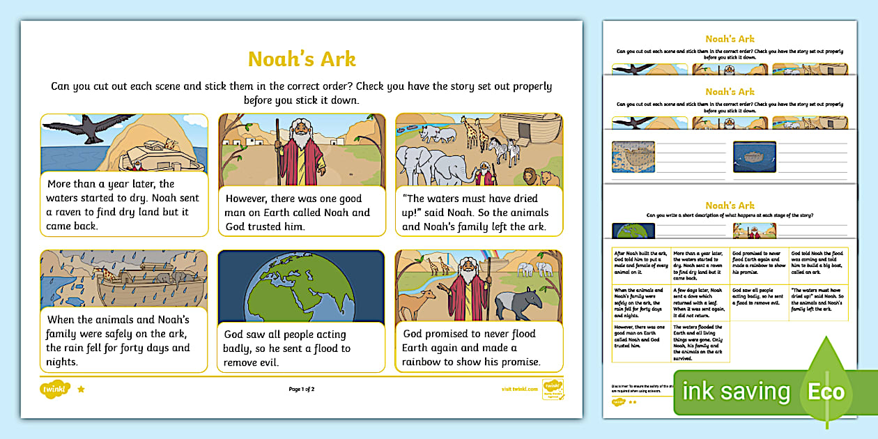Noah's Ark Differentiated Sequencing Activity - RE - Twinkl
