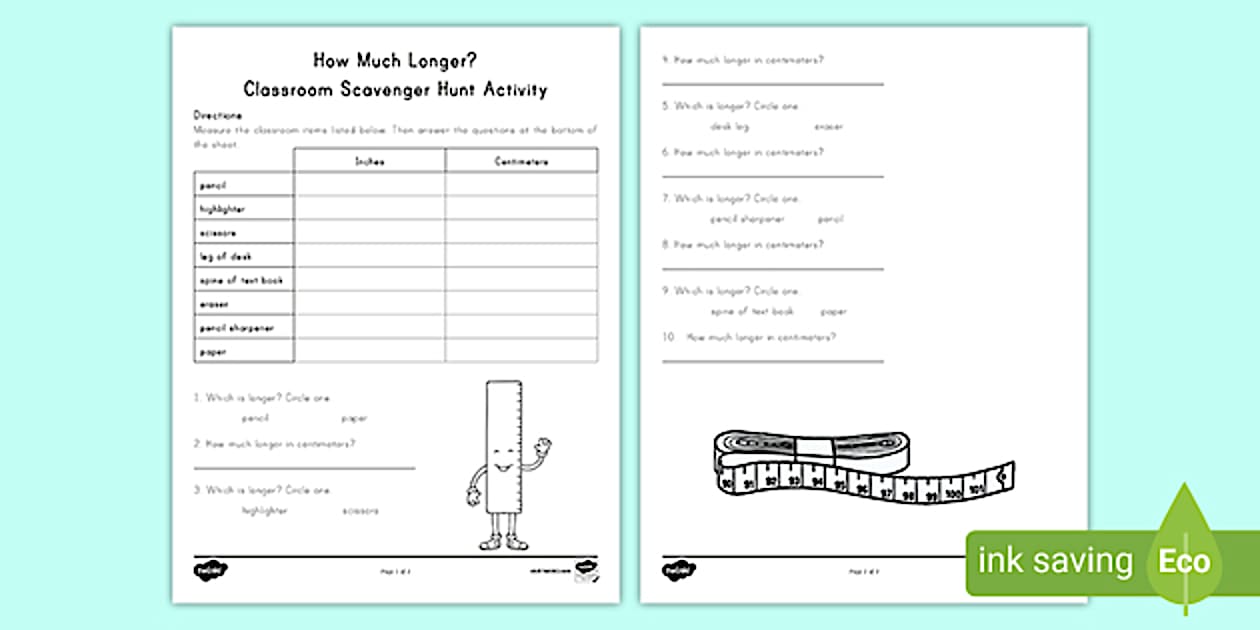 Editable How Much Longer? Measurement Scavenger Hunt