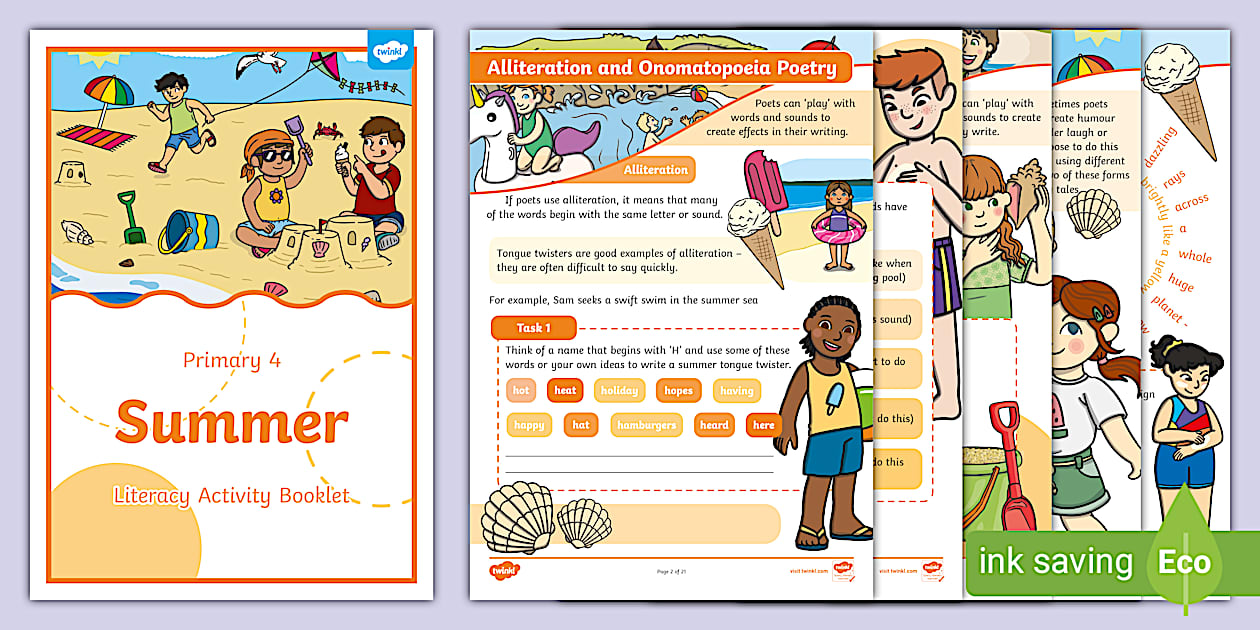 Summer Literacy Activity Booklet Primary 4 - Twinkl