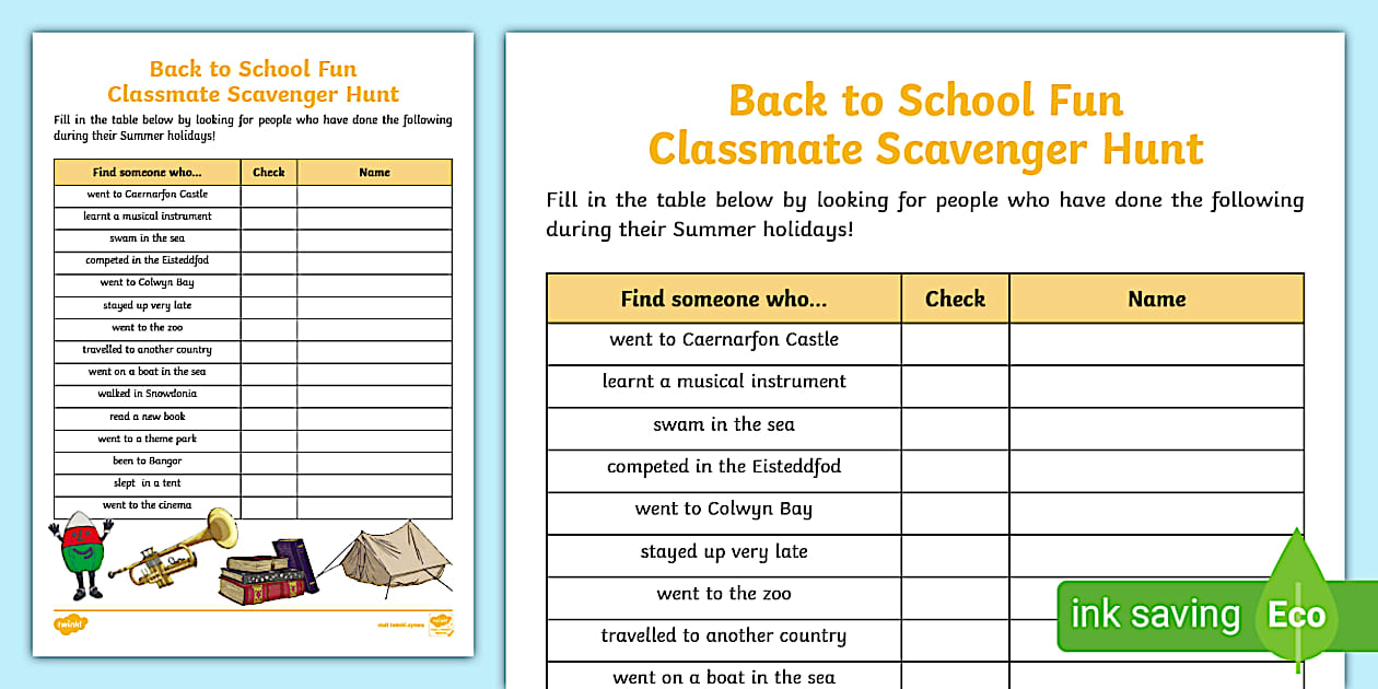 New Class Scavenger Hunt North Wales (teacher made) - Twinkl