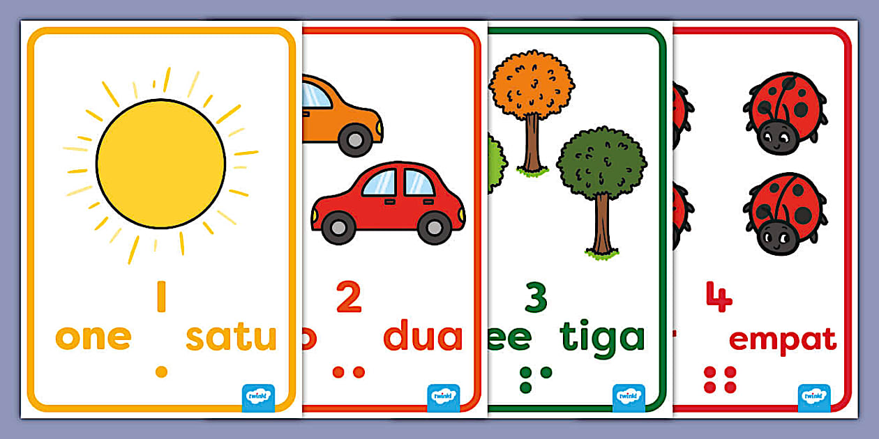 Let's Count! Bilingual Indonesian/English Display Posters