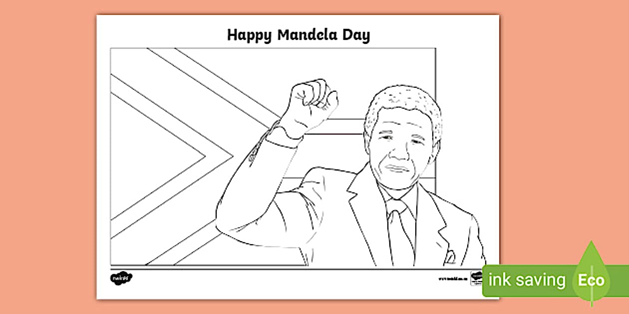 Nelson Mandela Colouring Page | Twinkl South Africa - Twinkl