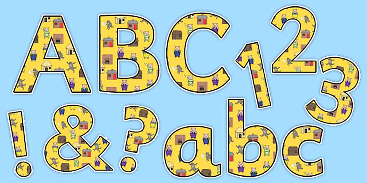 The 3 Little Pigs Small Lowercase Display Lettering - letters