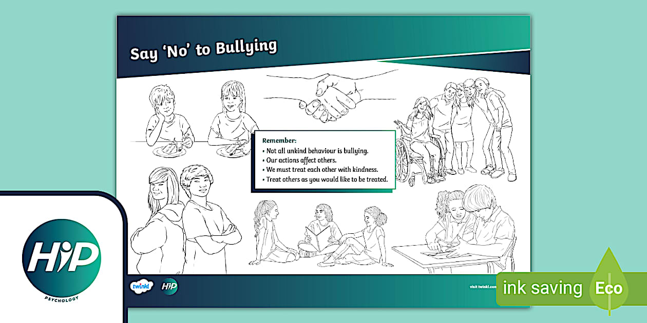 FREE! - Say No to Bullying Colouring Sheet (Teacher-Made)