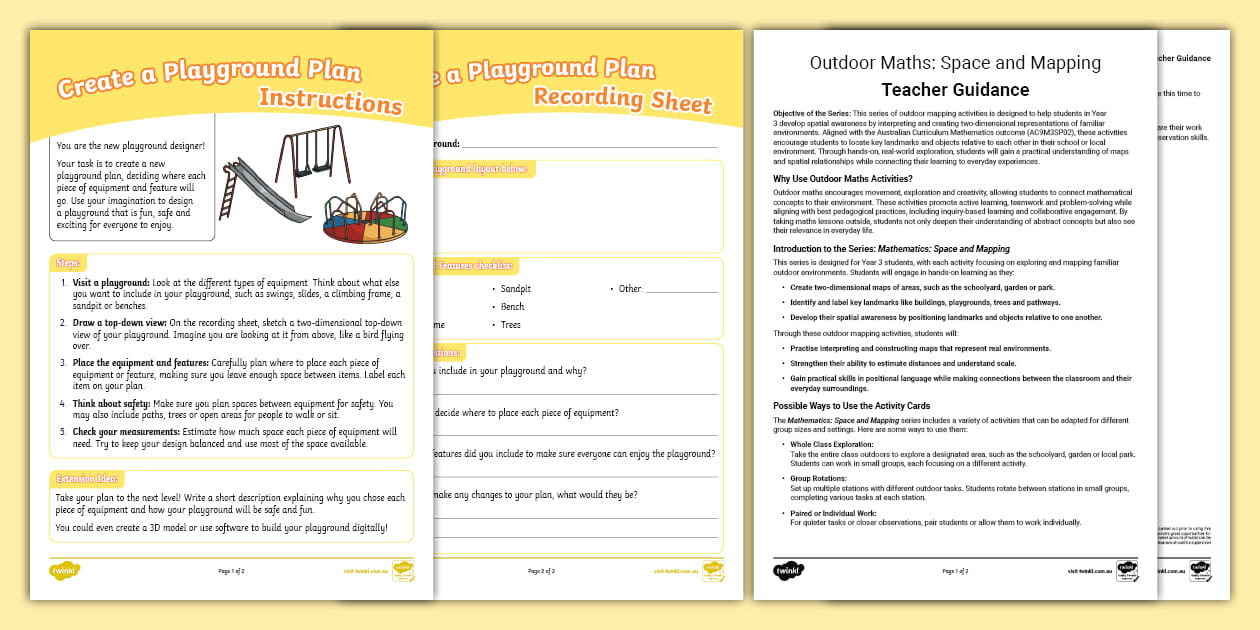 Outdoor Maths: Create a Playground Plan (teacher made)
