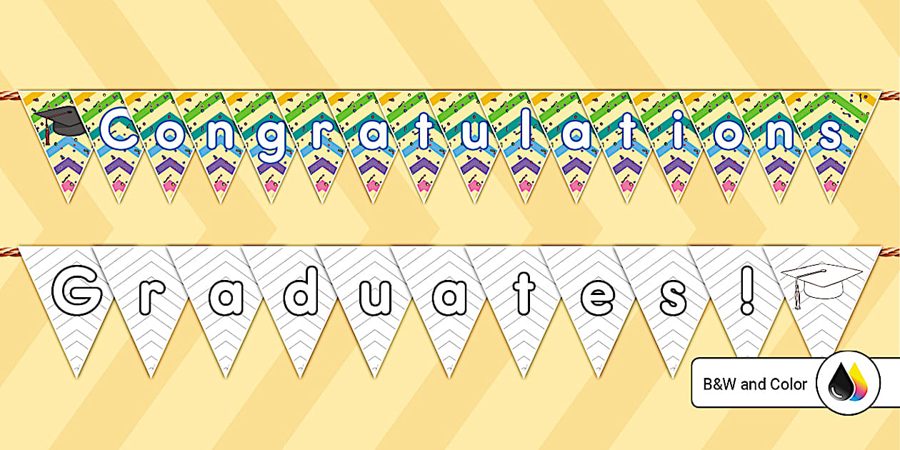 Congratulations Graduates! Bunting (Teacher-Made) - Twinkl