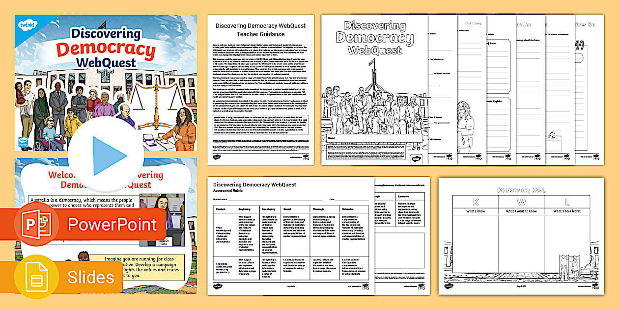 Discovering Democracy WebQuest (teacher made) - Twinkl