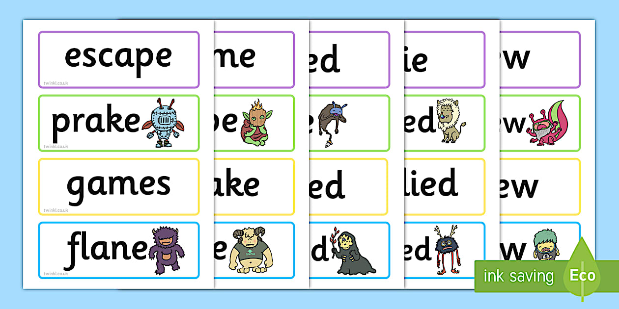Phase 5 Real and Nonsense Words Flashcards Activity Pack