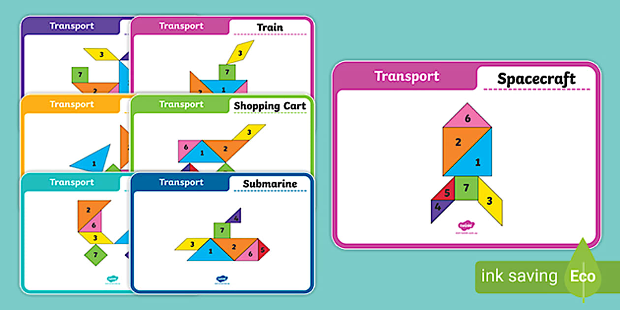 Transport-Themed Tangram Instructions - F-2 Maths - Twinkl