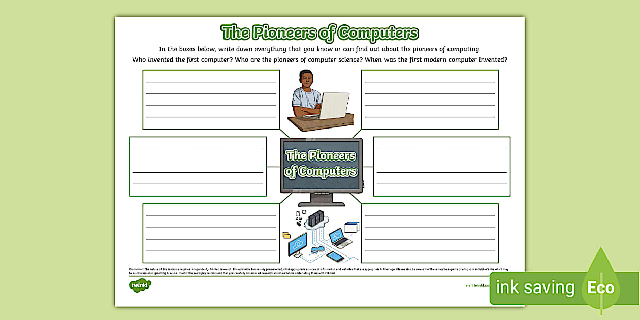 The Pioneers of Computers Mind Map (teacher made) - Twinkl