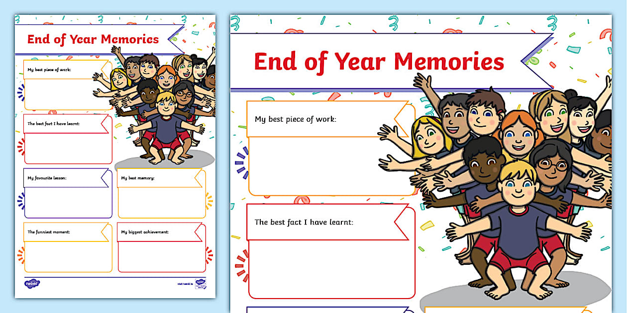 End of Year Memories Worksheet