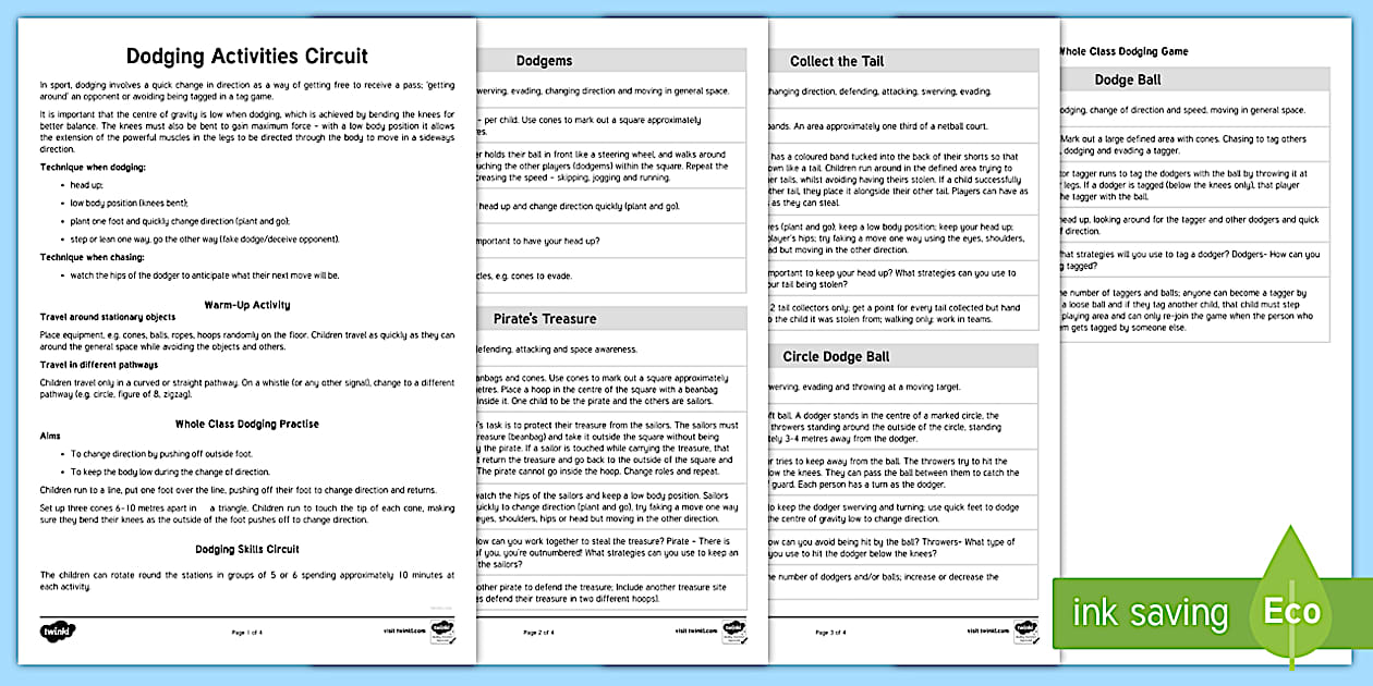Dodging Activities Circuit (teacher made) - Twinkl