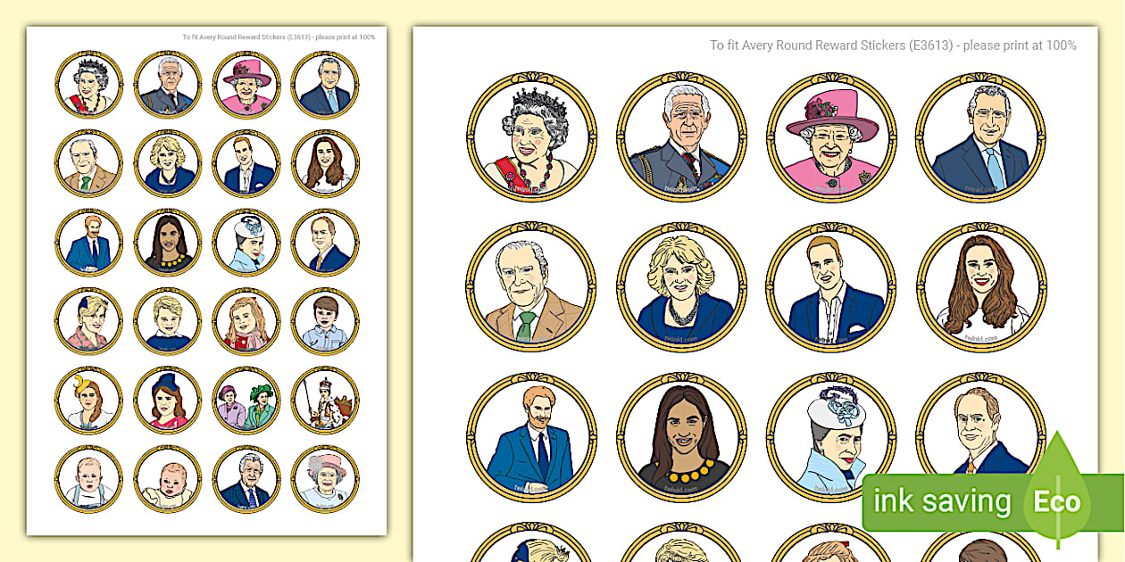 The Royal Family Stickers Printable - Stickers | Twinkl