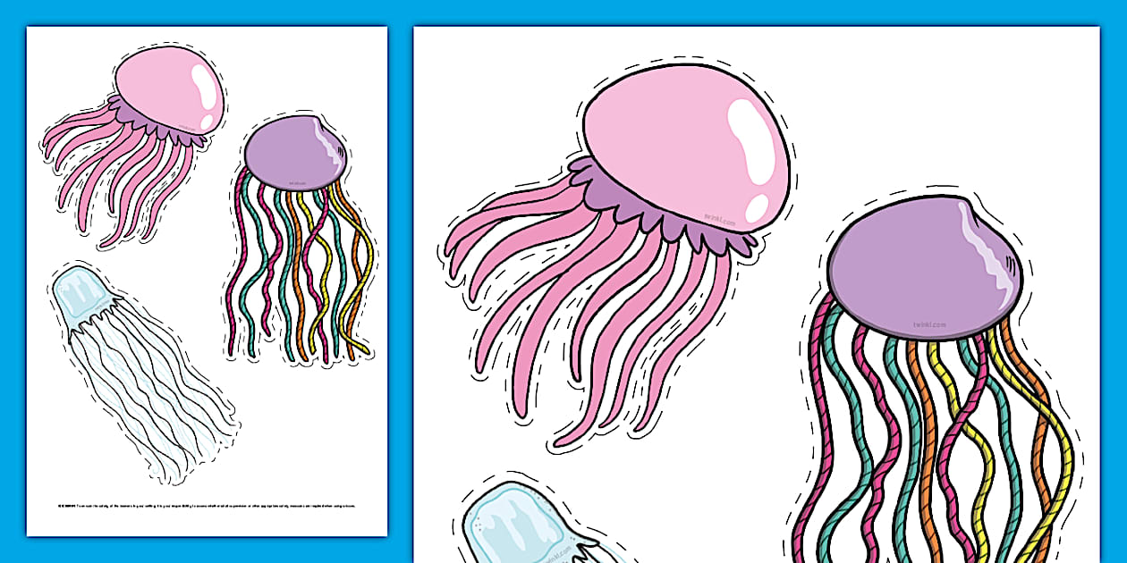 Colourful Jellyfish Clip Art Cut-Outs (teacher made)