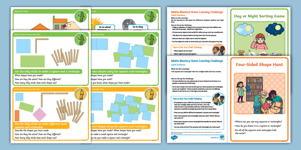 👉 Challenges to Support White Rose Maths Shapes With 4 Sides