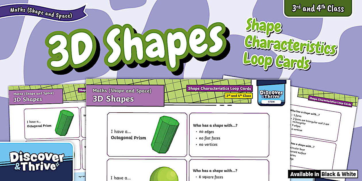 3D Shapes Shape Characteristics Loop Cards