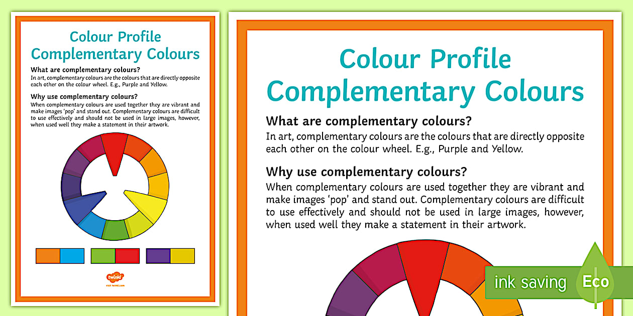 Colour Profile: Complementary Colours Colour Wheel Poster