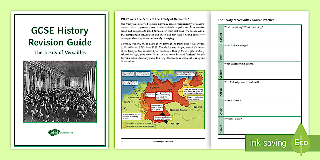 GCSE History: Treaty of Versailles Revision Guide - Twinkl