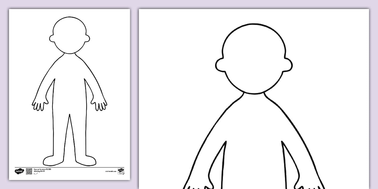 Child Body Outline Colouring Page | Colouring Sheets