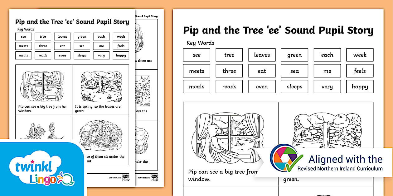 Pip and the Tree 'ee' Sound Pupil Story Activity Sheet