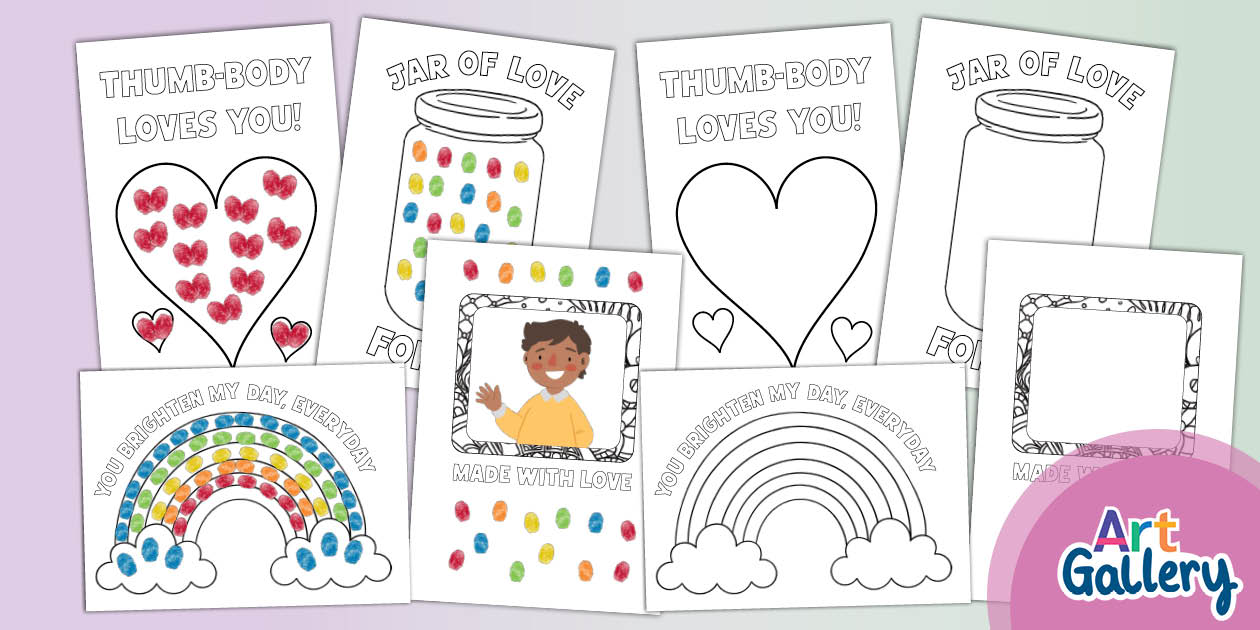 Mother's Day Fingerprint Cards - Twinkl