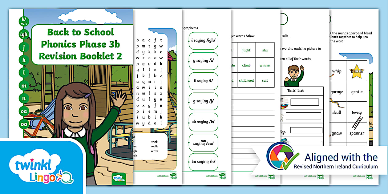 Back to School Phonics Phase 3b Revision Booklet 2 - Twinkl
