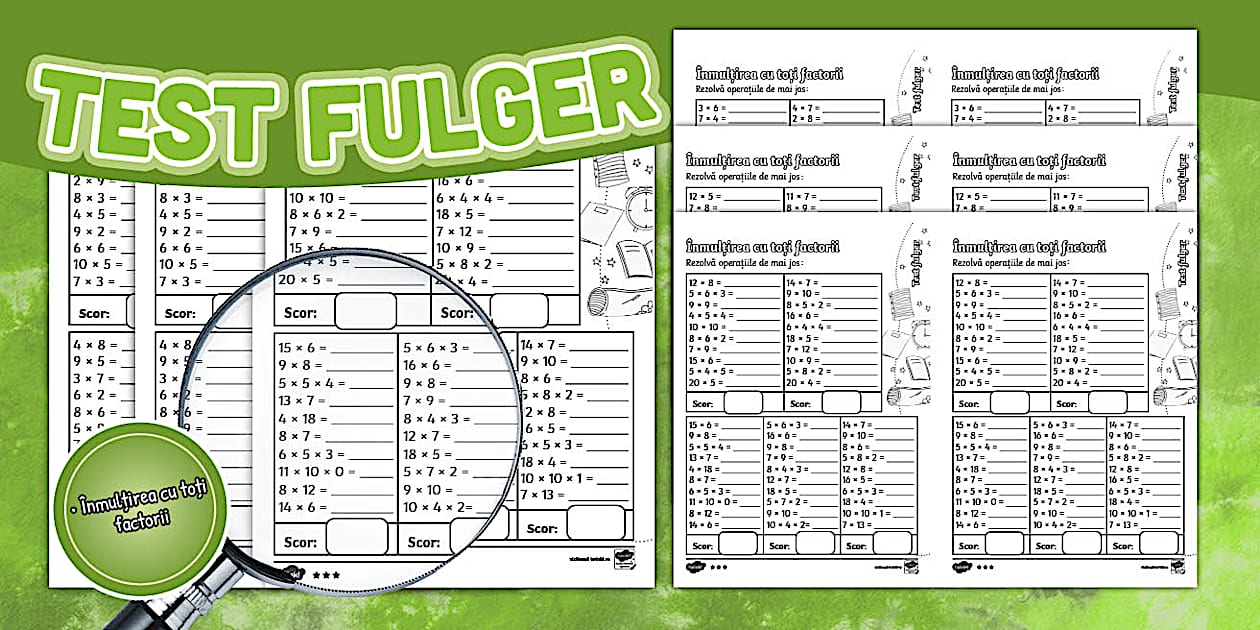 Înmulțirea cu toți factorii – Test fulger