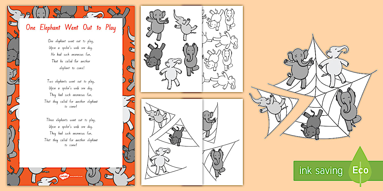 One Elephant Went out to Play Balancing Activities and Story Cut-Outs