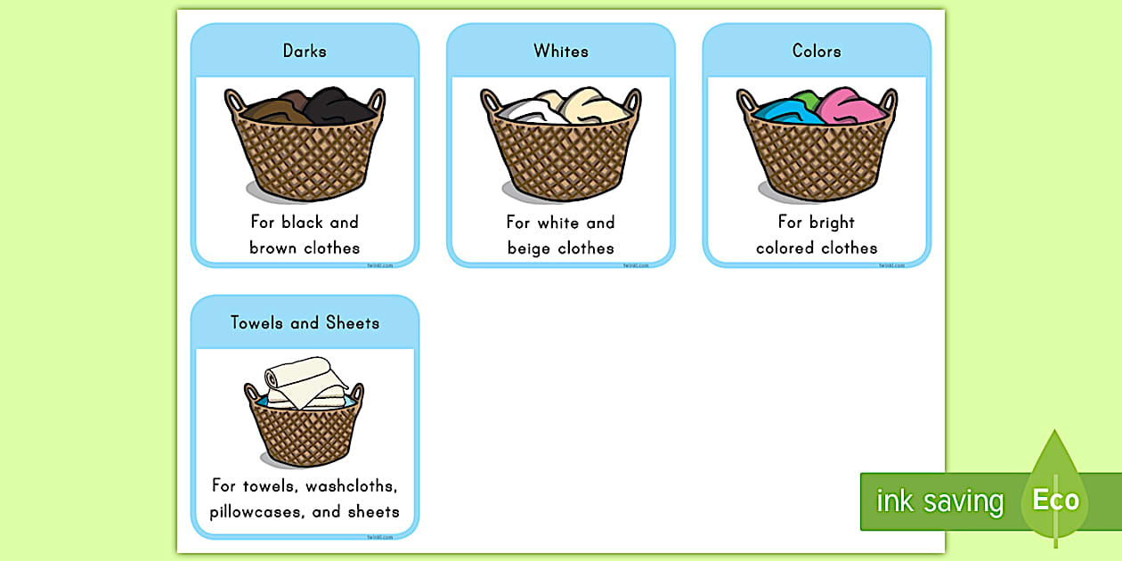 Laundry Sorting Picture Cards - Twinkl
