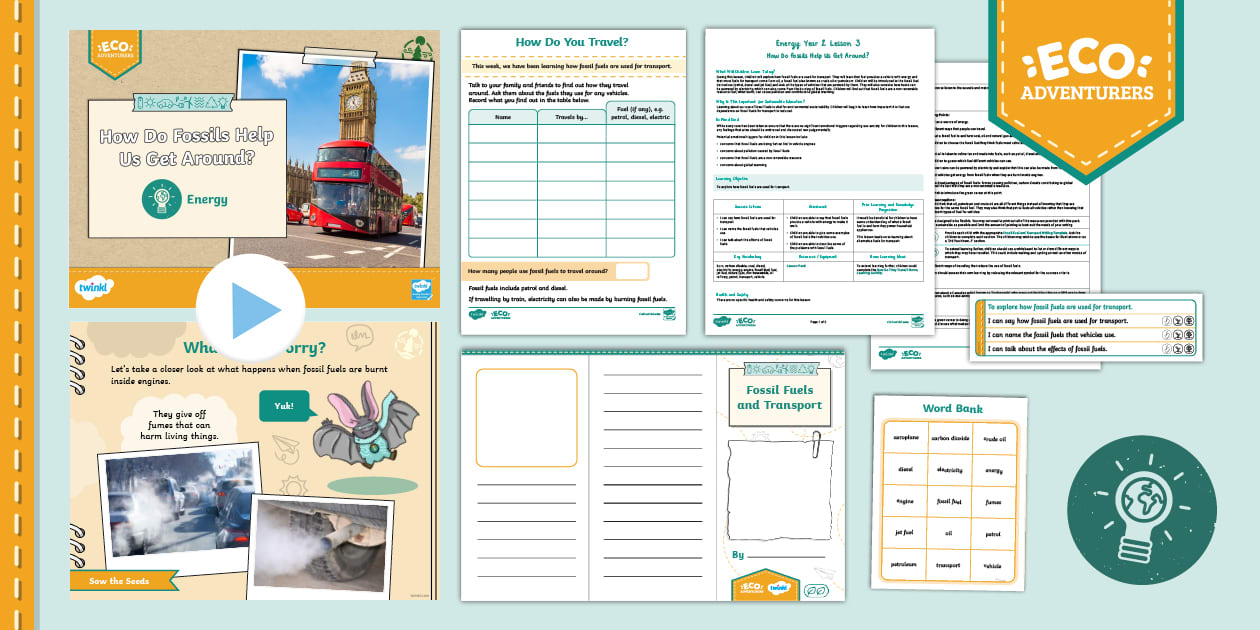 Year 2 Energy Lesson 3: How Do Fossils Help Us Get Around?
