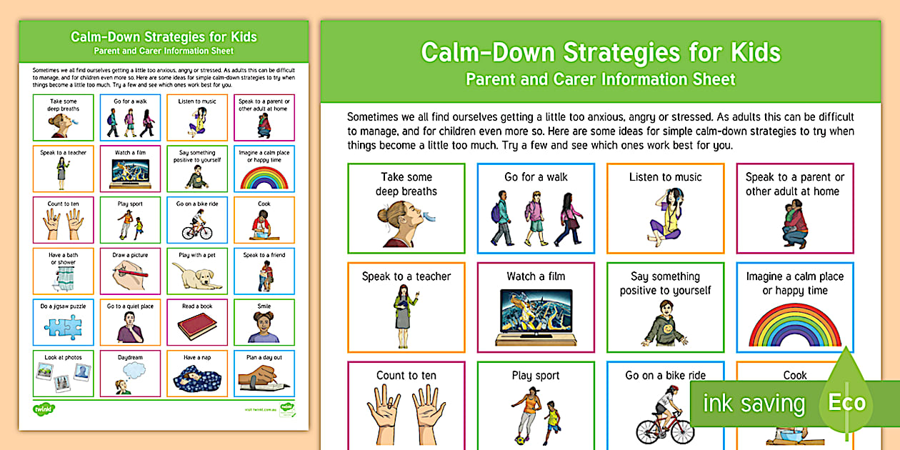 Calming Strategies Printable Poster - Primary Resources