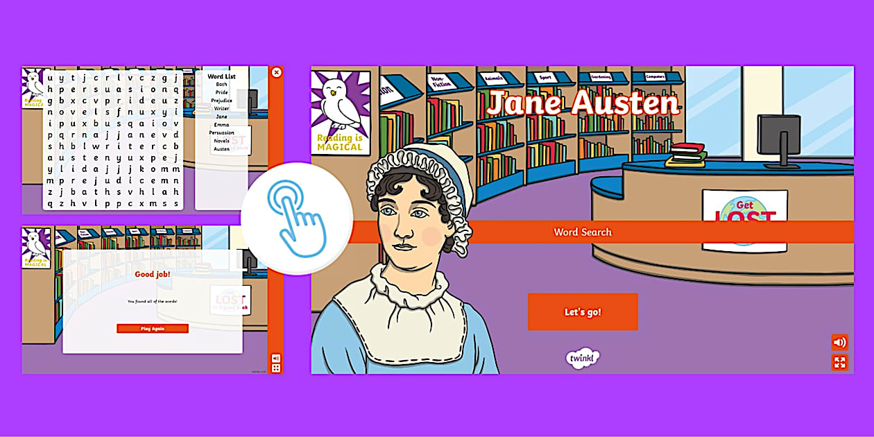 Interactive Jane Austen Word Search | Word Search | Twinkl