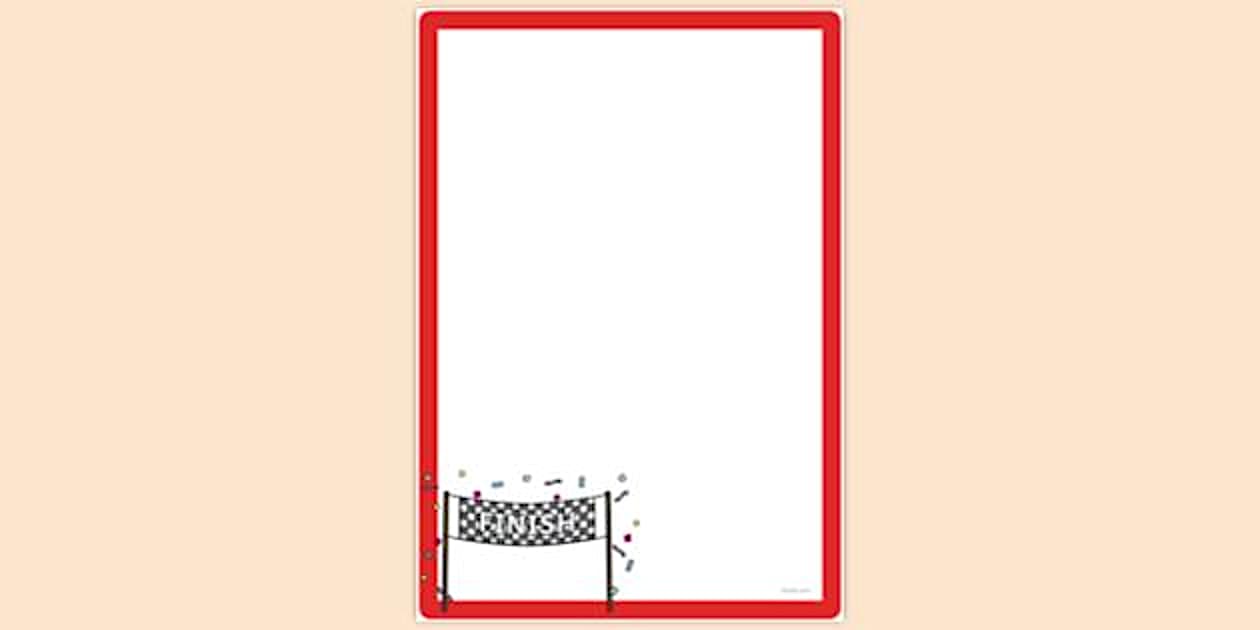 Finish Line Page Border | Page Borders | Twinkl - Twinkl