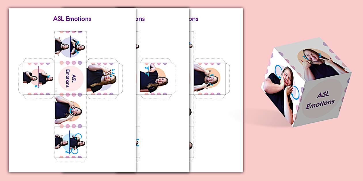 ASL Emotions Roll and Sign Worksheet (teacher made) - Twinkl
