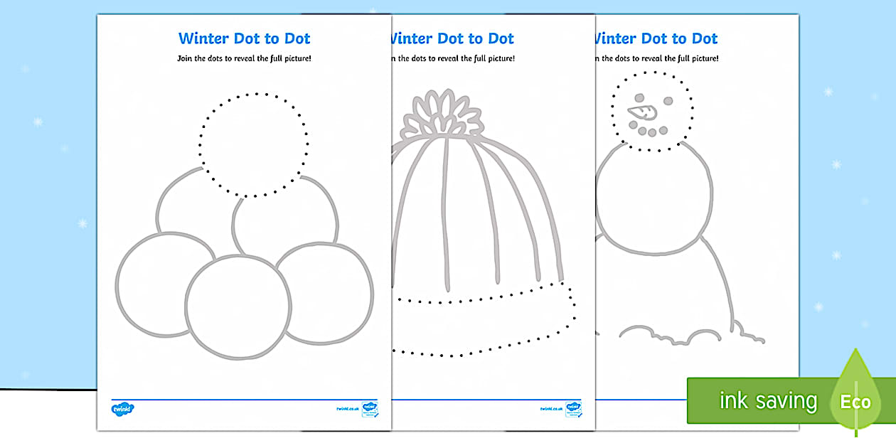 Winter Themed Dot to Dot Worksheet / Worksheets - Twinkl