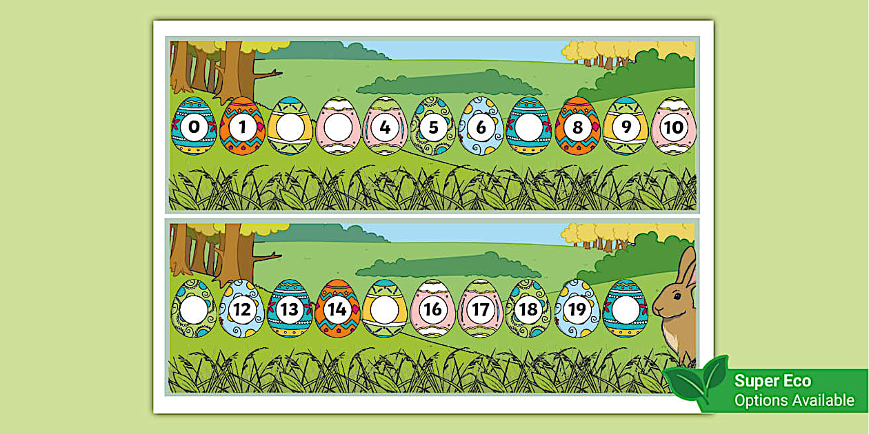 Missing Number Number Line 0-20 (Easter) (teacher made)