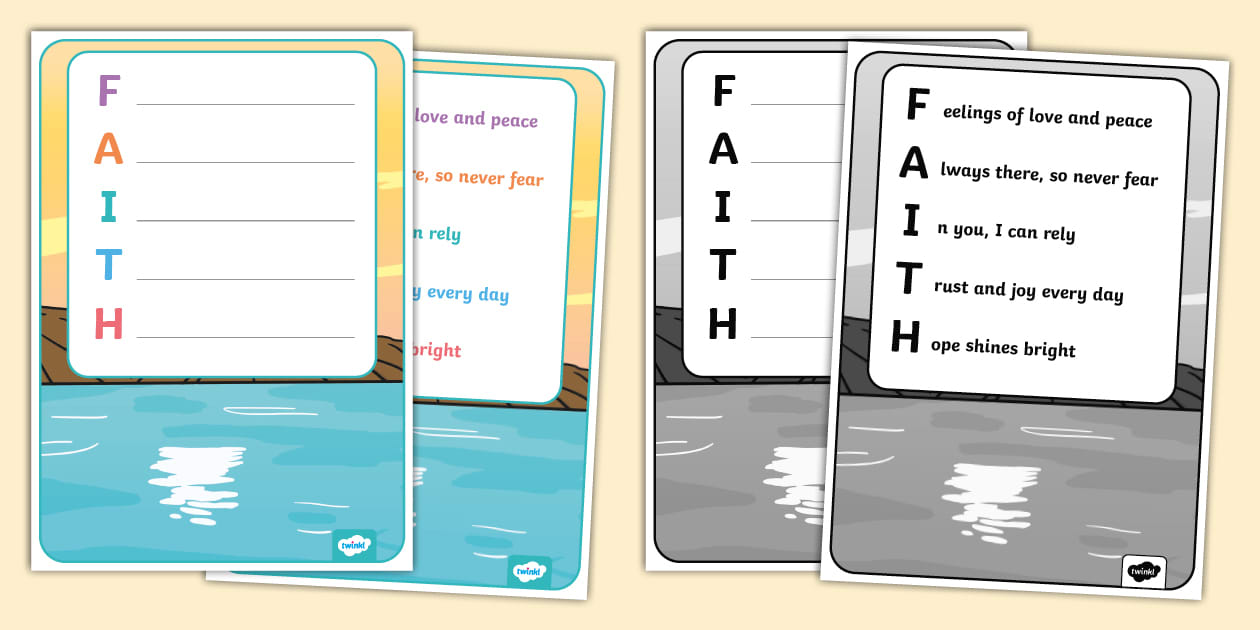KS1 Faith Acrostic Poem Example and Template