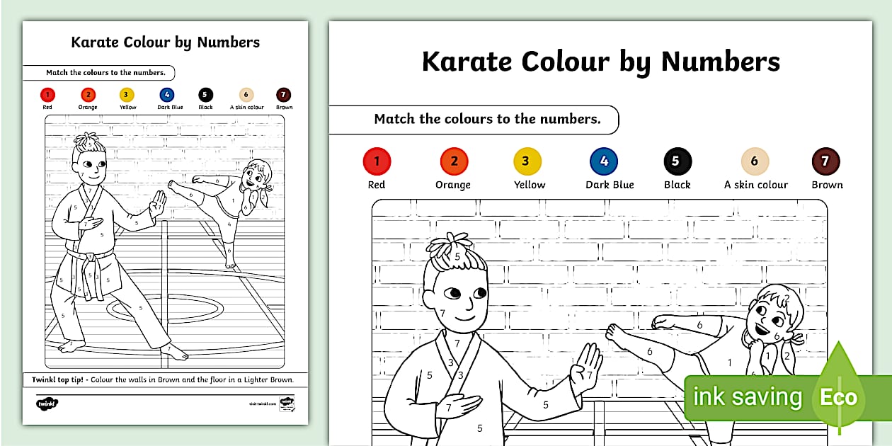 Karate Colour by Number (teacher made) - Twinkl