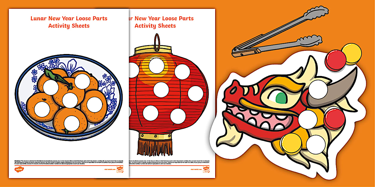 Lunar New Year Loose Parts Fine Motor Skills Activity