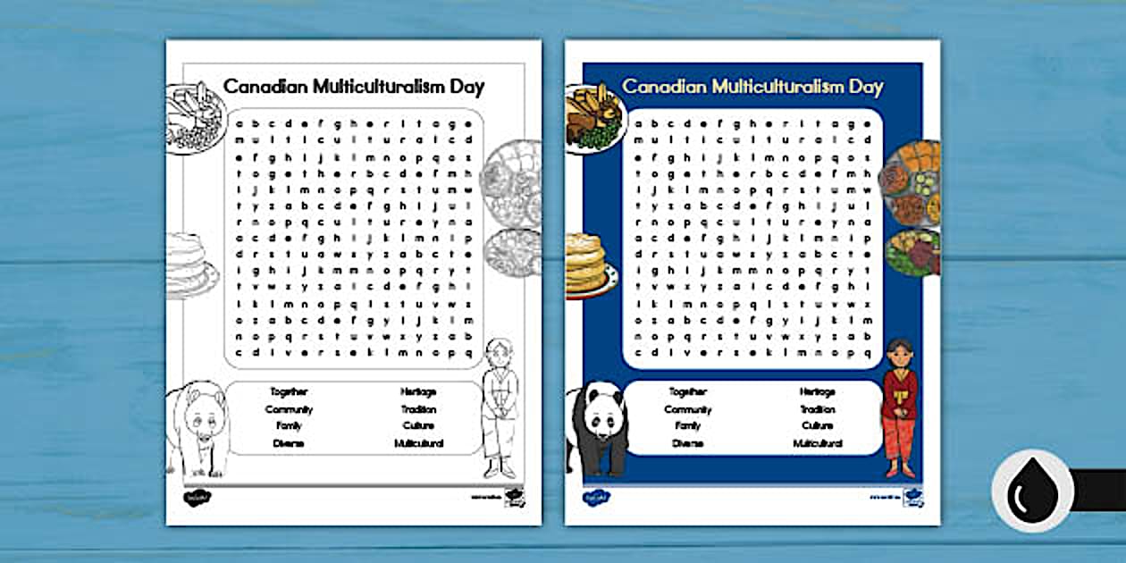 Canadian Multiculturalism Day Primary Word Search - Twinkl