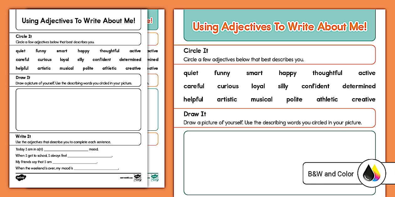 Descriptive Words Worksheet | ELA | Twinkl USA - Twinkl