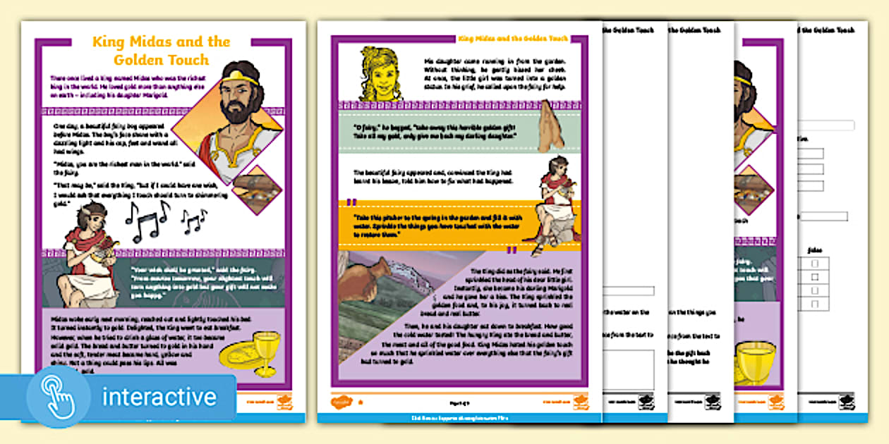 LKS2 Mythical Stories: King Midas Reading Comprehension