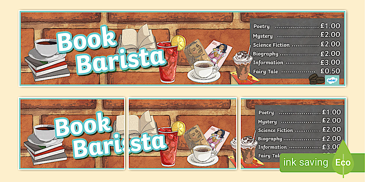 Book Barista Display Banner (teacher made) - Twinkl